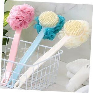 FOMIYES 3Pcs Bath Brush Shower Back Scrubber Scalp exfoliator Brush Body Scrub Sponge Shower Brush for Body Cleaning Tools face Sponge Long Handle Back Brush Back Bath Tool Body Clean Tool