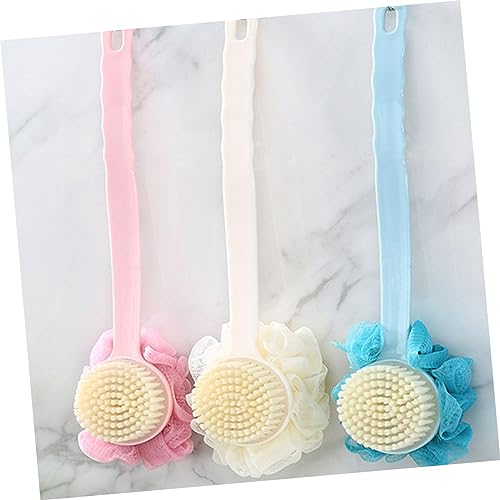 FOMIYES 3Pcs Bath Brush Shower Back Scrubber Scalp exfoliator Brush Body Scrub Sponge Shower Brush for Body Cleaning Tools face Sponge Long Handle Back Brush Back Bath Tool Body Clean Tool