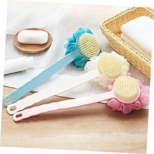 FOMIYES 3Pcs Bath Brush Shower Back Scrubber Scalp exfoliator Brush Body Scrub Sponge Shower Brush for Body Cleaning Tools face Sponge Long Handle Back Brush Back Bath Tool Body Clean Tool