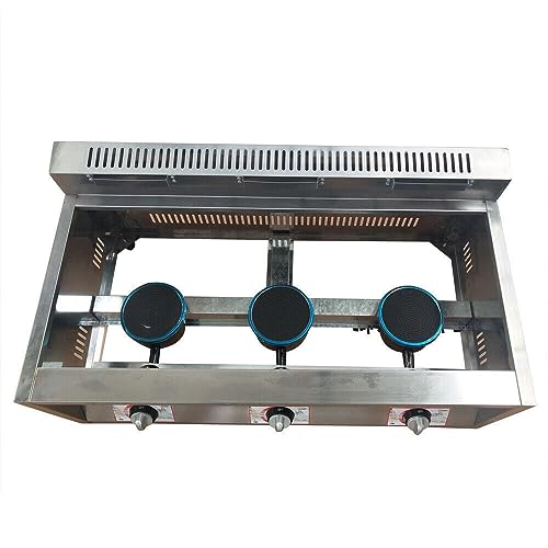 12L 2 Pan Server Food Warmer 3-Well Commercial Gas Bain Marie Buffet Countertop Food Warmer Steam Table Steamer Soup Warmer Adjustable Temp Gas Fryer Steamer Cooking Heating Pot