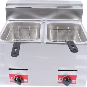 12L 2 Pan Server Food Warmer 3-Well Commercial Gas Bain Marie Buffet Countertop Food Warmer Steam Table Steamer Soup Warmer Adjustable Temp Gas Fryer Steamer Cooking Heating Pot