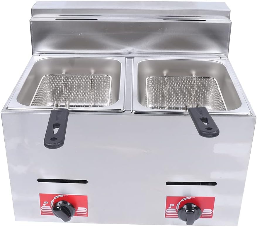 12L 2 Pan Server Food Warmer 3-Well Commercial Gas Bain Marie Buffet Countertop Food Warmer Steam Table Steamer Soup Warmer Adjustable Temp Gas Fryer Steamer Cooking Heating Pot