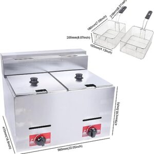 12L 2 Pan Server Food Warmer 3-Well Commercial Gas Bain Marie Buffet Countertop Food Warmer Steam Table Steamer Soup Warmer Adjustable Temp Gas Fryer Steamer Cooking Heating Pot