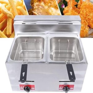 12L 2 Pan Server Food Warmer 3-Well Commercial Gas Bain Marie Buffet Countertop Food Warmer Steam Table Steamer Soup Warmer Adjustable Temp Gas Fryer Steamer Cooking Heating Pot