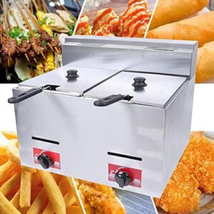 12L 2 Pan Server Food Warmer 3-Well Commercial Gas Bain Marie Buffet Countertop Food Warmer Steam Table Steamer Soup Warmer Adjustable Temp Gas Fryer Steamer Cooking Heating Pot