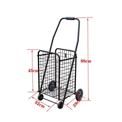 FLOYINM Folding Shopping Cart, Stair Climbing Cart Trolly Grocery Laundry Utility Cart with Wheel Removable Waterproof Canvas Bag (Color : D)