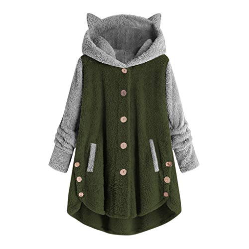 Sdwingk Winter Coats for Women,Plus Size Fleece Sherpa Jacket Thicken Warm Jacket Fashion Hooded Overcoat with Fur Hood