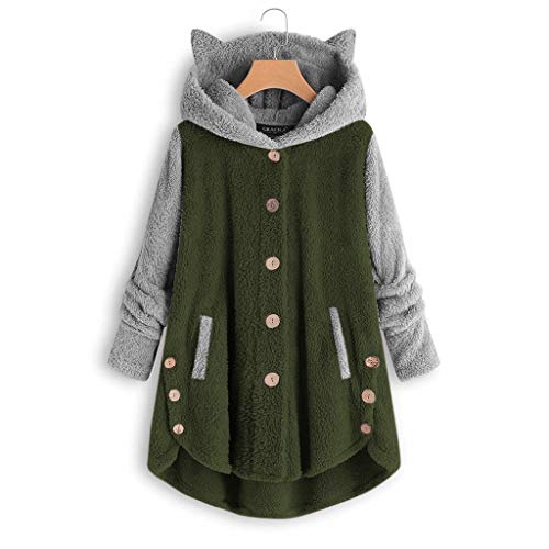 Sdwingk Winter Coats for Women,Plus Size Fleece Sherpa Jacket Thicken Warm Jacket Fashion Hooded Overcoat with Fur Hood