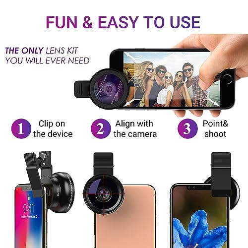 Phone Lens kit 0.45x Super Wide Angle & 12.5X Macro Micro Lens HD Camera Lentes fit for iPhone 6S 7 Xiaomi More cellphones