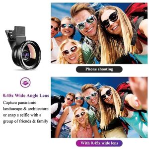 Phone Lens kit 0.45x Super Wide Angle & 12.5X Macro Micro Lens HD Camera Lentes fit for iPhone 6S 7 Xiaomi More cellphones