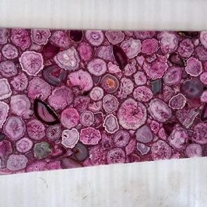 rkhandicrafts 36 x 48 Inches Rectangle Shape Marble Dining Table Top Pink Agate Stone Epoxy Art Reception Counter Slab