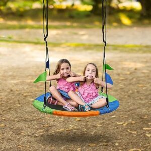 661lb Saucer Tree Swing 3.2ft for Kids Adults 900D Oxford Waterproof with Tree Hanging Straps, Steel Frame and Adjustable Ropes