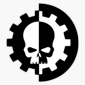 adeptus mechanicus - black on white sticker bumper sticker vinyl decal 5"