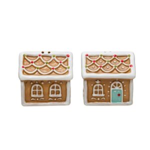 creative co-op - gingerbread house salt & pepper shakers - xs3780