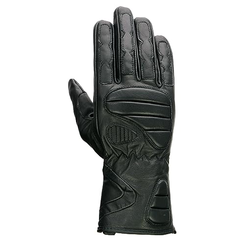 Milwaukee Leather SH451 Men's Black Leather Gauntlet Racing Motorcycle Hand Gloves with Wrist and Knuckle Padding Protection - 3X-Large