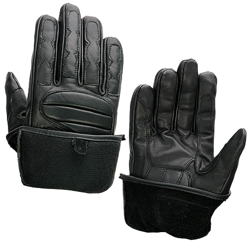 Milwaukee Leather SH451 Men's Black Leather Gauntlet Racing Motorcycle Hand Gloves with Wrist and Knuckle Padding Protection - 3X-Large