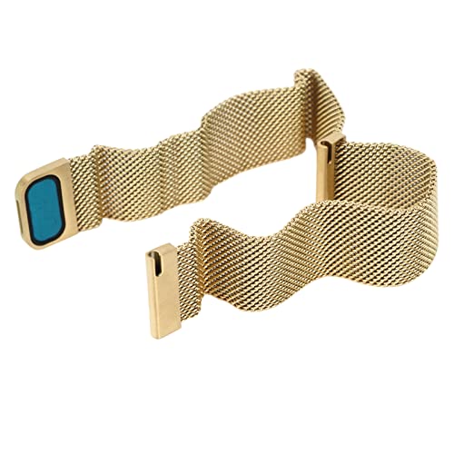 EVGATSAUTO Smart Watch Wristband, Smart Watch Strap Replacement Strong Magnet 18mm Easy to Install Fashionable (Gold)