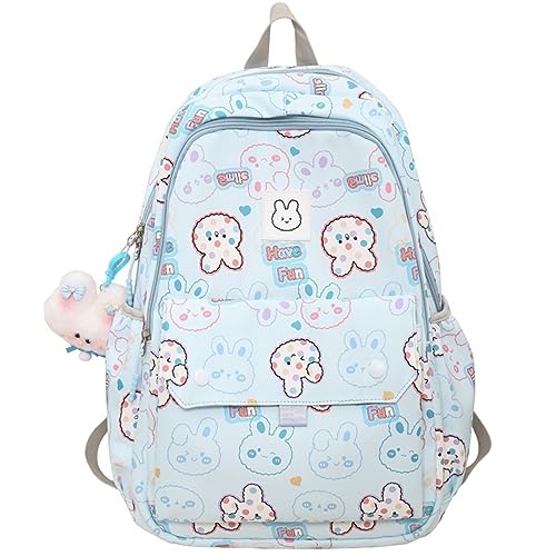 HAPIKI Kawaii Backpack with Cute Accessories 15.6 Inch Laptop Casual Travel Daypacks New Semester Gifts Aesthetic Bag (03-blue,15.6 inch)