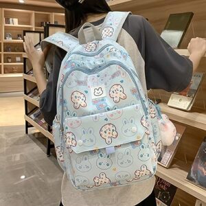 HAPIKI Kawaii Backpack with Cute Accessories 15.6 Inch Laptop Casual Travel Daypacks New Semester Gifts Aesthetic Bag (03-blue,15.6 inch)