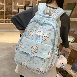 HAPIKI Kawaii Backpack with Cute Accessories 15.6 Inch Laptop Casual Travel Daypacks New Semester Gifts Aesthetic Bag (03-blue,15.6 inch)