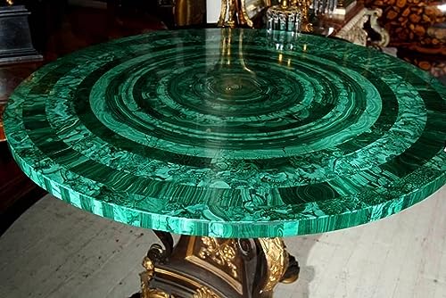 42 x 42 Inches Round Shape Marble Dining Table Top Gemstone Overlay Work Beautiful Table for Restaurant and Hotel Decor