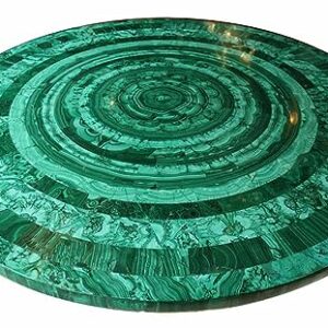 42 x 42 Inches Round Shape Marble Dining Table Top Gemstone Overlay Work Beautiful Table for Restaurant and Hotel Decor