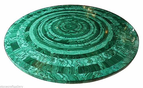 42 x 42 Inches Round Shape Marble Dining Table Top Gemstone Overlay Work Beautiful Table for Restaurant and Hotel Decor