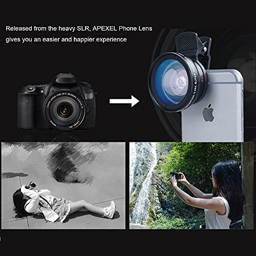 WUDILU 2 in 1 Camera Lens 0.45x Super Wide Angle&12.5X Macro Mobile Phone Lens Kit for Smartphones