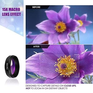 WUDILU 2 in 1 Camera Lens 0.45x Super Wide Angle&12.5X Macro Mobile Phone Lens Kit for Smartphones