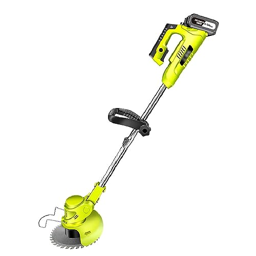 Electric Lawn Mower, Rotary Weeder with 24V/10000MA Cordless Adjustable Length 1-36CM 90° Rotatable Machine Head for Home Small Garden