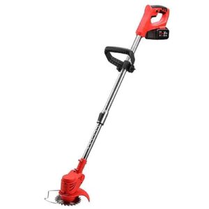 lawn mower, power electric rechargeable weeder with hand push 600w adjustable length 90-120cm rotatable machine head for home small garden