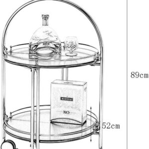 Bar Serving Cart for Hotels Creative Restaurant, Serving Trolley Tea Cart Beautiful Chrome Plated Metal Frame Safety Glass Shelves Glass Wine Cart Shelf Tool Cart Rolling Storage Dining Cart ( Color :