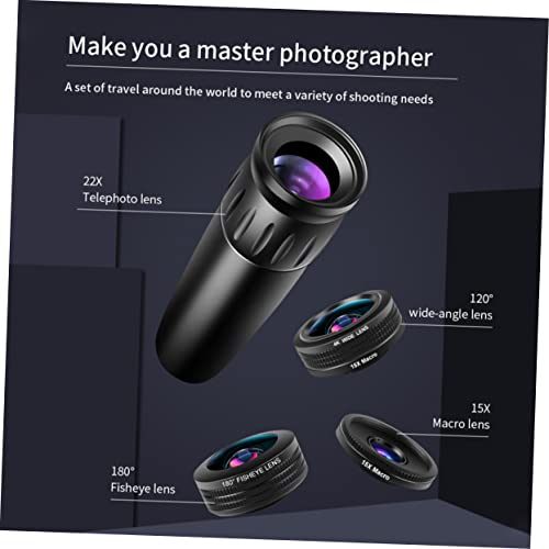 1 Set 22 Mobile Phone Lens Set Smartphone Phones fisheye Lens Smart Phone Macro Lens Attachment Mobile Phone Lens Kit Smartphone Wide Angle Lens Professional Phone Camera Lens