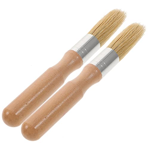 COHEALI 2pcs chip Paint Brushes Stencil Paint Round Paint Brush Artist Painting Brushes Professional Watercolor Brushes Water Coloring Brush Pen Wooden Painting Tool Oil Brush Clean France