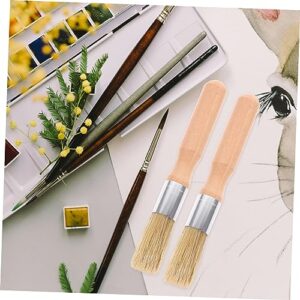 COHEALI 2pcs chip Paint Brushes Stencil Paint Round Paint Brush Artist Painting Brushes Professional Watercolor Brushes Water Coloring Brush Pen Wooden Painting Tool Oil Brush Clean France