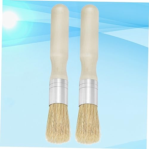 COHEALI 2pcs chip Paint Brushes Stencil Paint Round Paint Brush Artist Painting Brushes Professional Watercolor Brushes Water Coloring Brush Pen Wooden Painting Tool Oil Brush Clean France