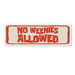 5" no weenies allowed spongebob laminated sticker laptop sticker classic retro nostalgic cartoons gift perfect for tablet pc tumbler phone mug kindle and more