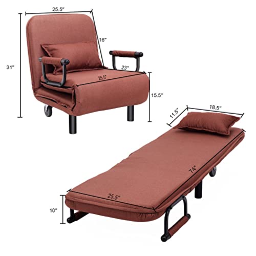 sgzyl Convertible Sofa Bed Folding Arm Chair Sleeper Leisure Recliner Lounge Couch