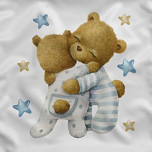 UniqueFabricPanels 13x13 inch Quilt Square, Cute Image of Teddy Bear, Fabric Panel for Quilting, Baby Quilt Panel, Cotton Baby Panel, Panel for Quilts