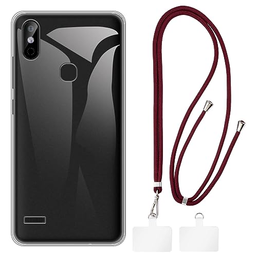 Shantime Infinix Smart 3 X5516 X5516B X5516C Case + Universal Mobile Phone Lanyards, Neck/Crossbody Soft Strap Silicone TPU Cover Bumper Shell for Infinix Smart 3 X5516 X5516B X5516C (5.5”)