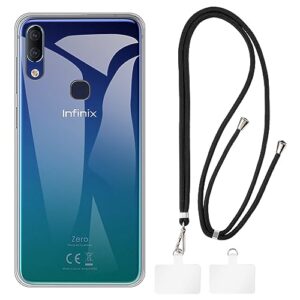 shantime infinix zero 6 x620 case + universal mobile phone lanyards, neck/crossbody soft strap silicone tpu cover bumper shell for infinix zero 6 pro (6.18”)