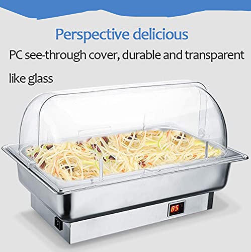 Stainless Steel Chafing Dishes 9L Buffet Server and Warmers Catering Food Warmers with 90° Half Clamshell for Parties Buffets Banquets - Adjustable (Full Size)