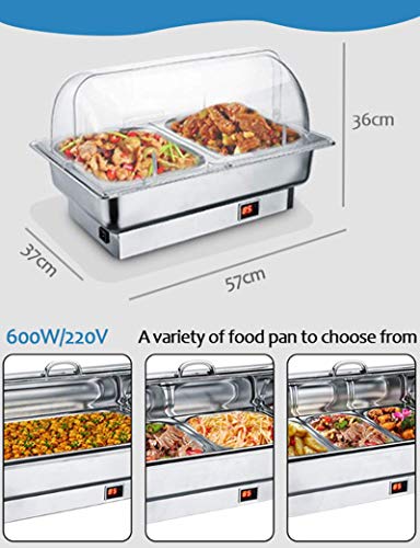 Stainless Steel Chafing Dishes 9L Buffet Server and Warmers Catering Food Warmers with 90° Half Clamshell for Parties Buffets Banquets - Adjustable (Full Size)