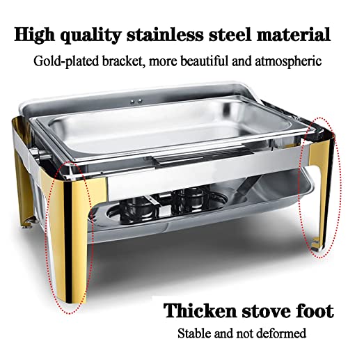 Stainless Steel Chafing Dishes with Visual Cover for Party Food Warmers for Buffet Electric 9L/13L Commercial Buffet Server for Catering Hotel Keep Food (1/3 Size Pan 9L)