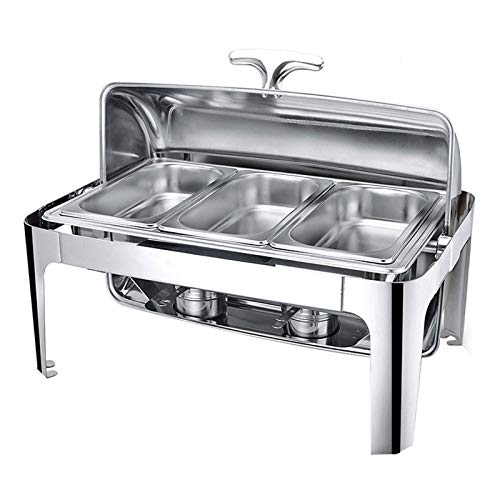 Chafing Dish Electric Food Warmer Chafer Chafing Dish Commercial Rectangular Buffet Servers and Warmers - Keep Food Being Fresh and Delicious - 9L (C)