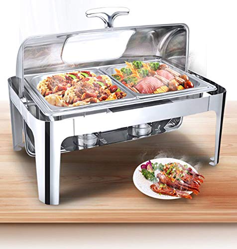 Chafing Dish Electric Food Warmer Chafer Chafing Dish Commercial Rectangular Buffet Servers and Warmers - Keep Food Being Fresh and Delicious - 9L (C)