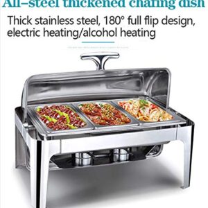 Chafing Dish Electric Food Warmer Chafer Chafing Dish Commercial Rectangular Buffet Servers and Warmers - Keep Food Being Fresh and Delicious - 9L (C)