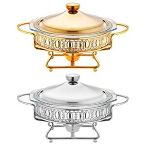 Chafing Food Warmer Chafing Dish Buffet Set Buffet Servers and Warmers Professional Chaffing Server Set Commercial Chafer for Catering (Silver 2L)