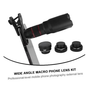 Hemobllo 4 1 fisheye Lens Mobile Lens 20X Macro Lens Wide Angle Lens 180 Degree Fish Eye Telescopic Lens Phone Lens Camera Lens Cell Phone Wide-Angle Lens