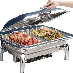 Catering Food Warmers, Chafing Dish Buffet Servers and Warmers Stainless Steel Chafer with Food Warming Tray Perfect for Keeps Buffet Food Warm 9l 400w Banquet Party Food Warming (B)